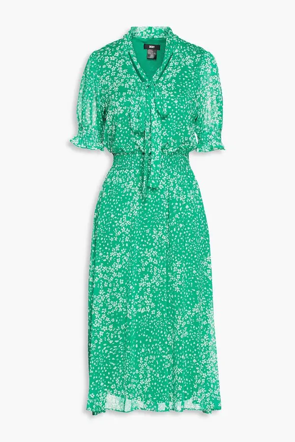 dkny green floral dress Sage Green Cap Sleeve Crossover Bardot Neckline 50s Swing Dress – Pretty  Kitty Fashion main image 1