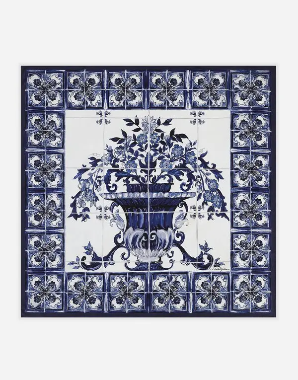 Dolce & Gabbana Majolica-print Silk Twill Foulard - Multicolor