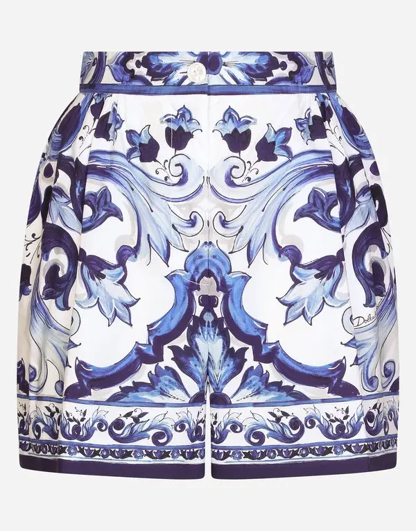 Dolce & Gabbana Majolica-print Poplin Shorts - Multicolor