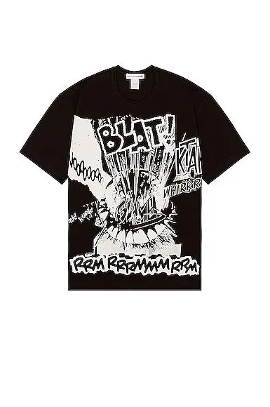 Comme Des GarçOns Christian Marclay Print Tee In Black - 45% Off