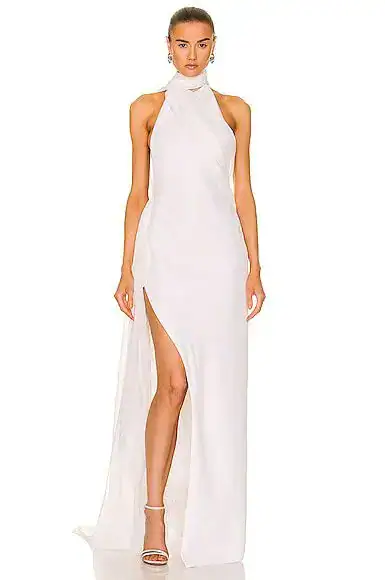 slim fit dress slacks MONOT Hooded Halter Slit Maxi Dress – SHOP CURVE