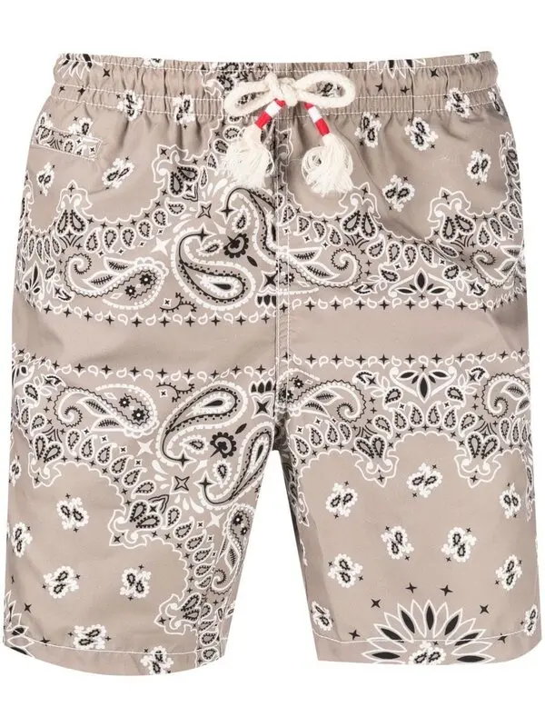 MC2 SAINT BARTH Paisley-print Swim Shorts - Neutrals