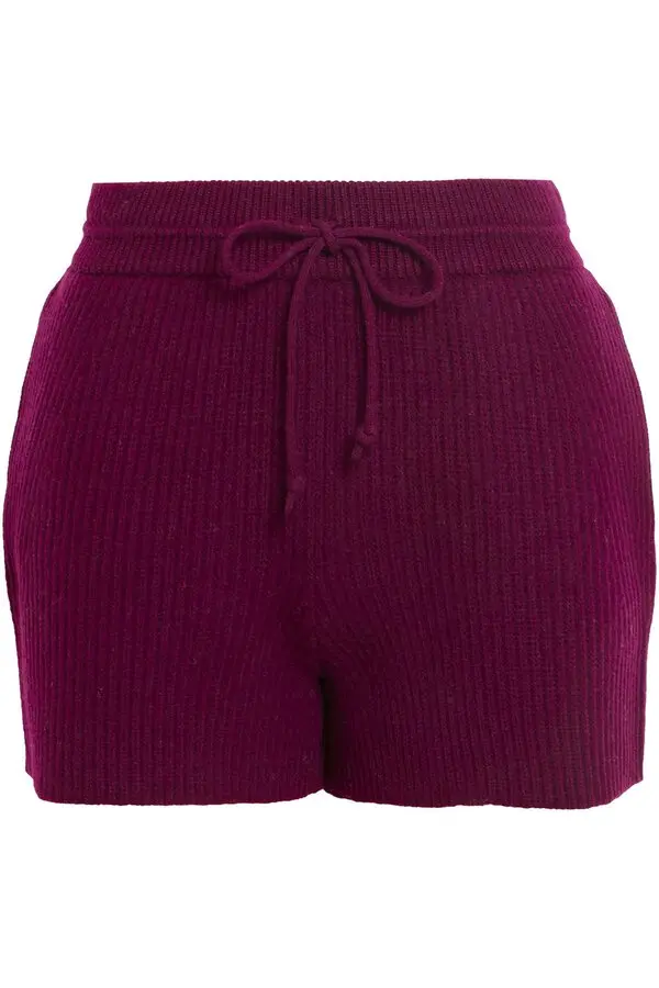 Helmut Lang Merino Wool Knit Shorts - Grape