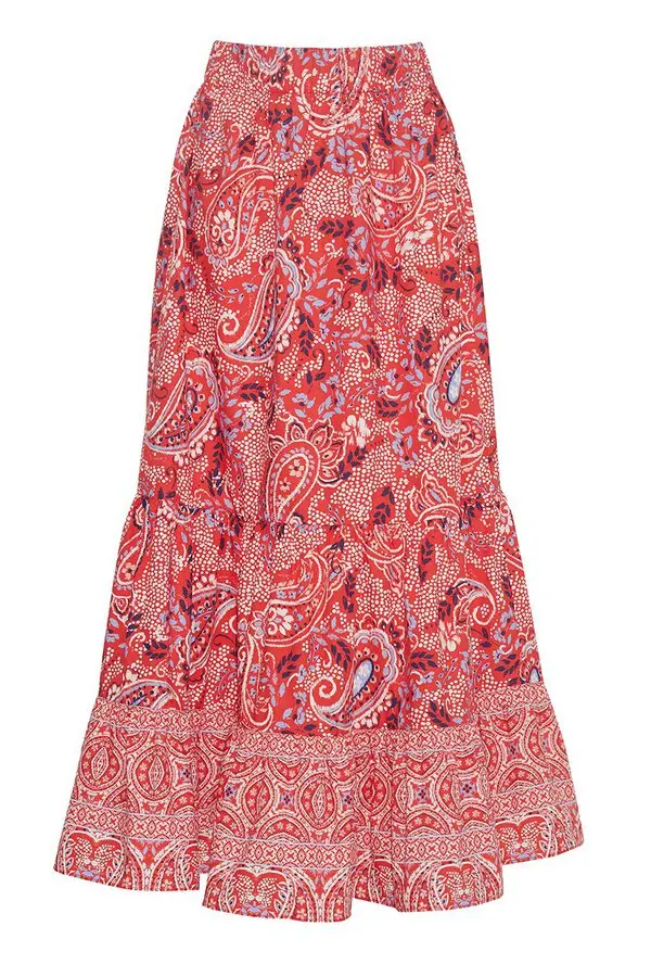 Cara Cara Chase Skirt In Paisley Border Spice - 60% Off | Editorialist