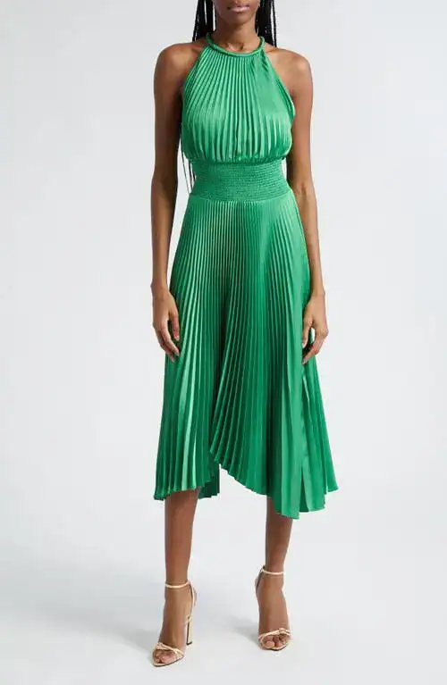 A.L.C. Renzo Ii Pleated Sleeveless Midi Dress In Basil - 70% Off |  Editorialist