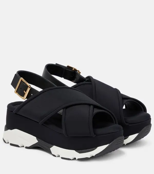 Marni Criss-Cross Platform Sandals In Black 40% Off Editorialist