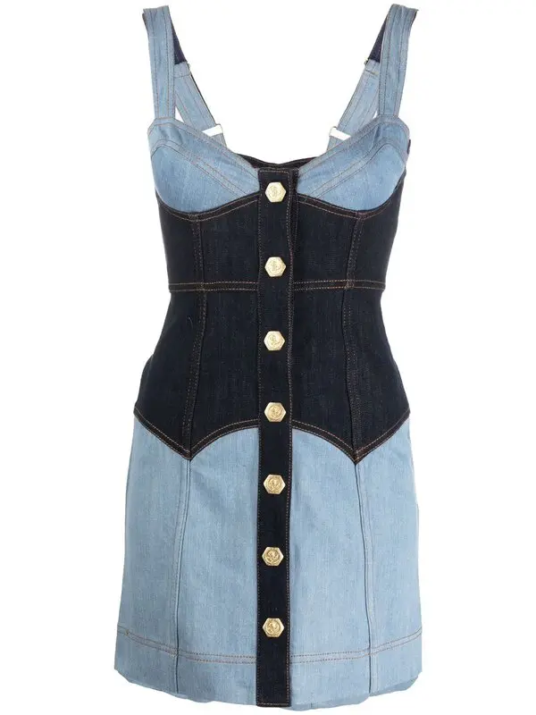 Alice Mccall Poolside Denim Mini Dress Blue Editorialist