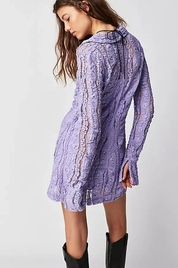 New Free People Shayla Faux Wrap Midi Dress $128 SMALL Long Sleeve