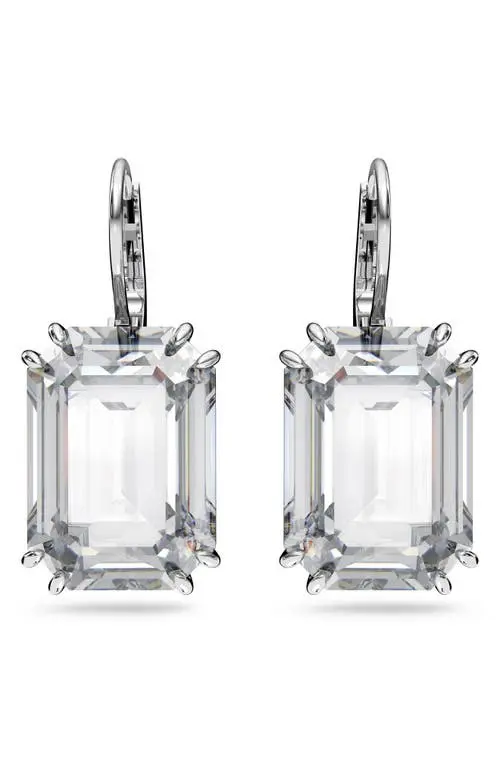 SWAROVSKI Millenia Octagon Crystal Drop Earrings - Silver