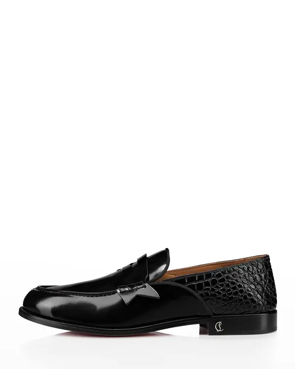 Christian Louboutin Penny No Back Leather Loafers Black