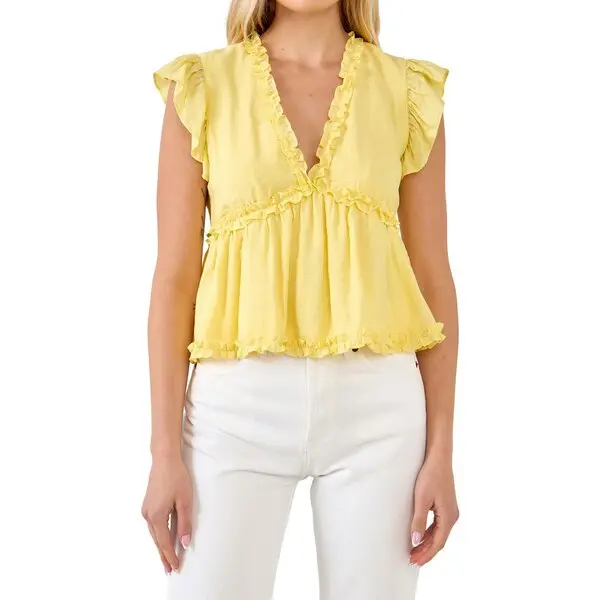 Endless Rose Ruffle Trim Blouse