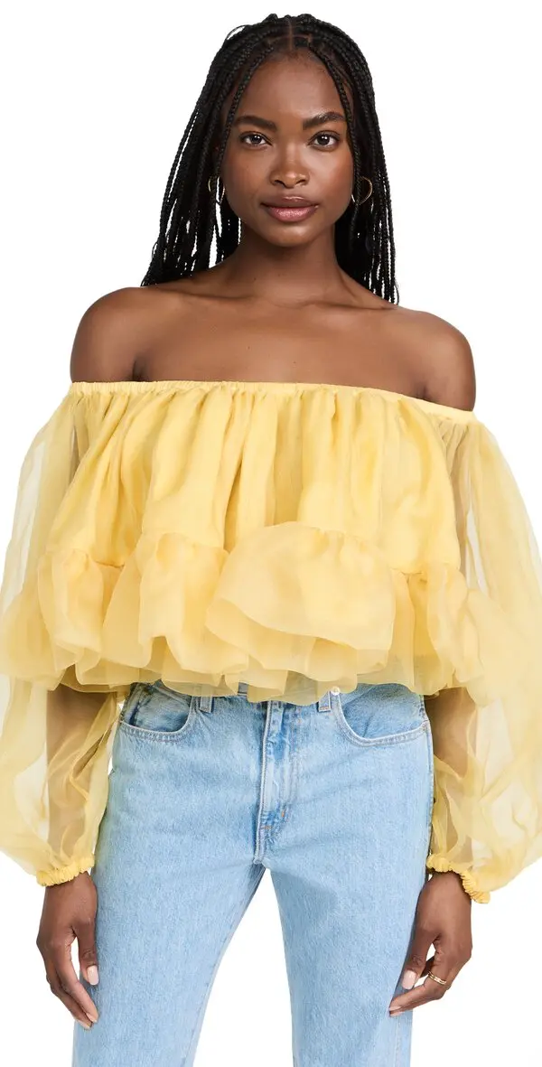 Azlee Ellie Top In Lemon - 30% Off | Editorialist