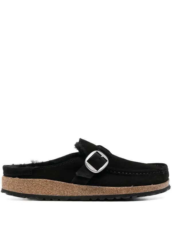 BIRKENSTOCK Buckley Shearling Sandals - Black