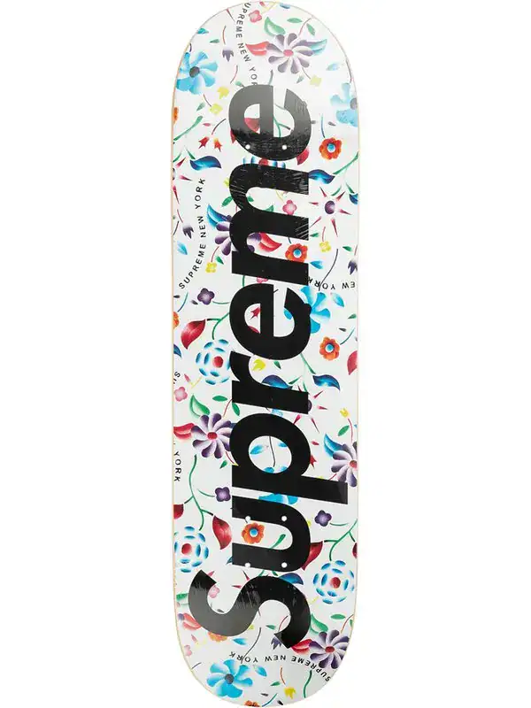 Supreme Airbrushed Floral Skateboard 白 Supreme Airbrushed Floral Skateboard Deck Black/White Set - US