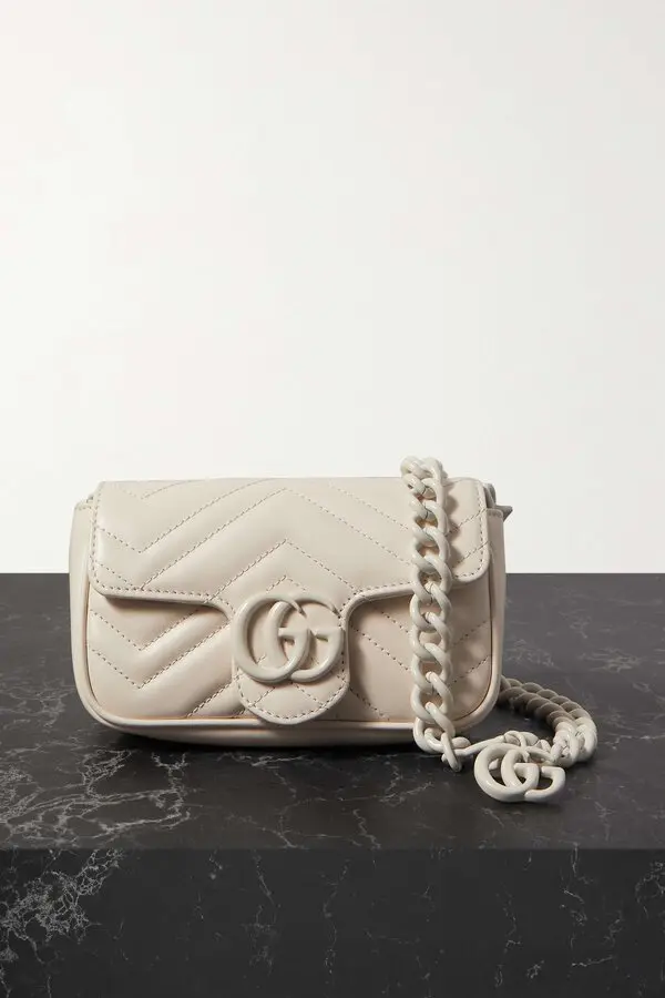Gucci Bag Material Gucci Gg Marmont Quilted Leather Shoulder