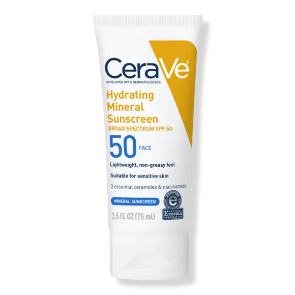 Cerave Hydrating Mineral Sunscreen Spf 50 Face Lotion