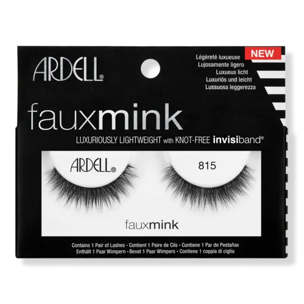ARDELL Faux Mink #815 False Eyelash, Lightweight With Invisiband - One-color