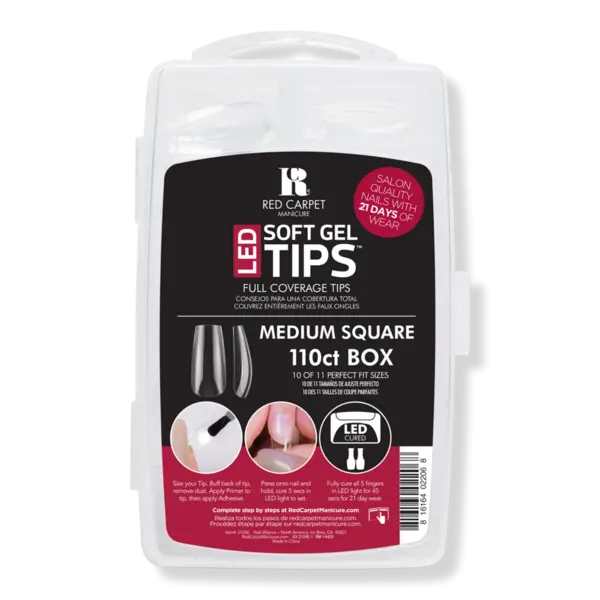 RED CARPET MANICURE Led Soft Gel Medium Square Nail Tips