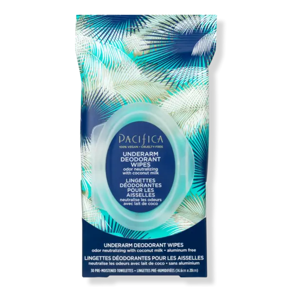 PACIFICA Underarm Deodorant Wipes With Coconut Milk & Essential Oils