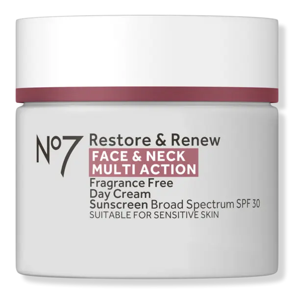 NO7 Restore & Renew Face & Neck Multi Action Fragrance Free Cream Spf 30