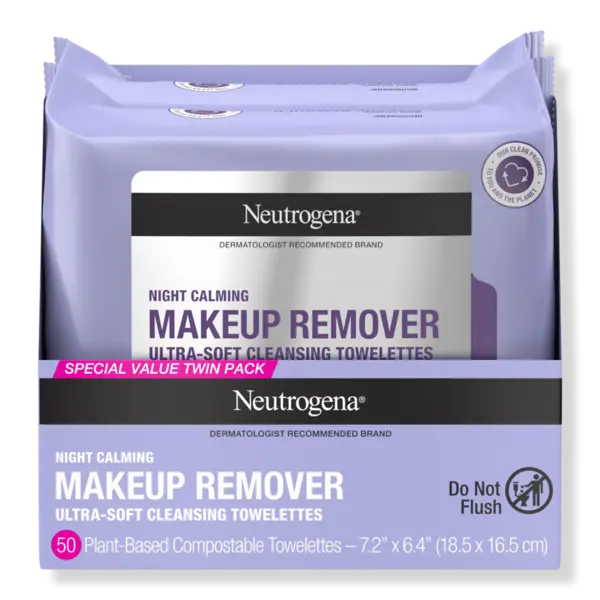 Neutrogena Night Calming Makeup Remover Cleansing Towelettes Twin Pack