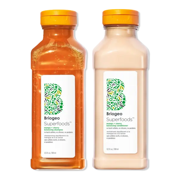 BRIOGEO Superfoods Mango + Cherry Balancing Shampoo + Conditioner Duo - One-color