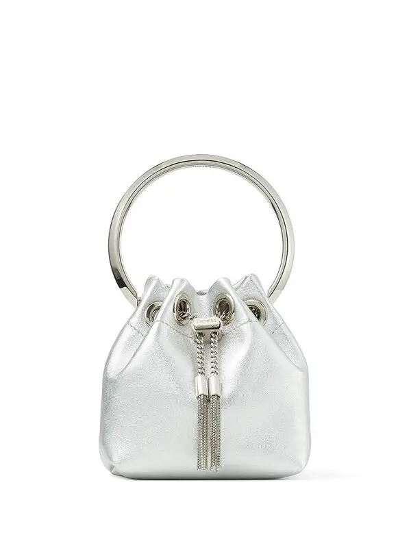 JIMMY CHOO Bon Bon Micro Bucket Bag - Silver