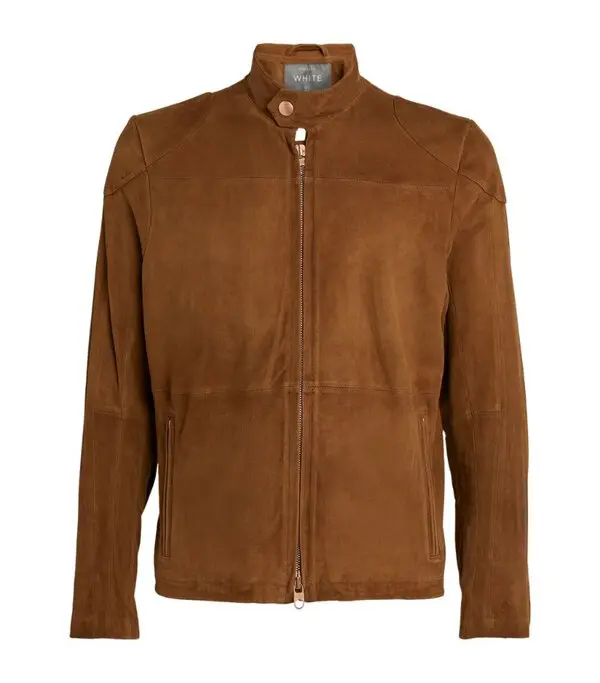 Private White V.c. Suede Racer Jacket - Brown | Editorialist