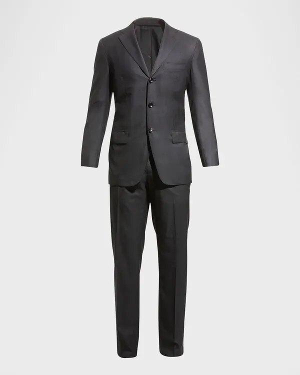 Kiton Two-piece Solid Wool Suit