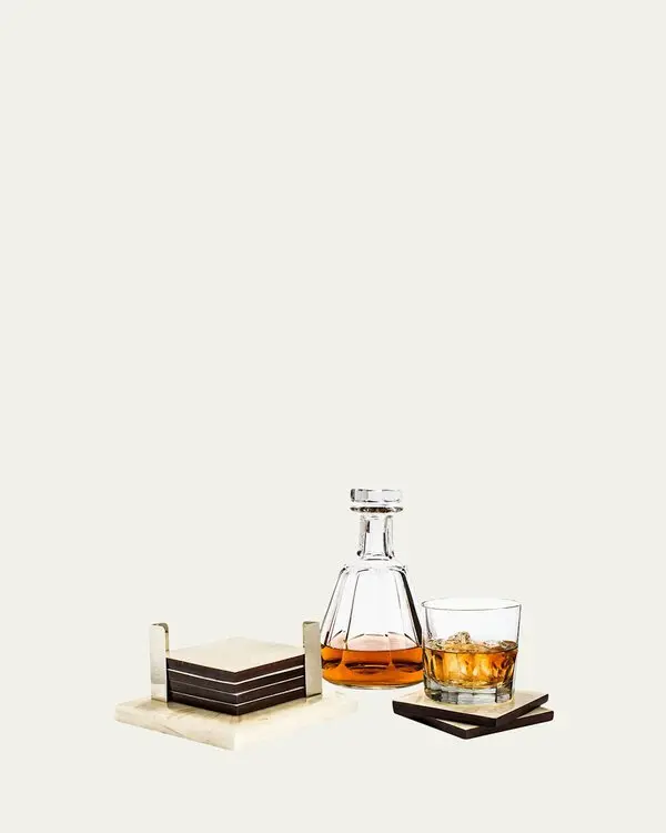 LADORADA Light Almendro 6-coaster Set With Silver Holders