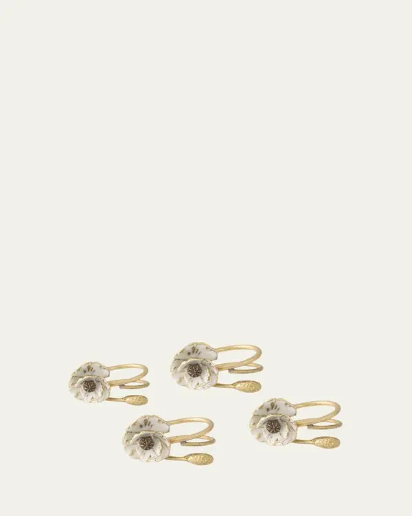 Michael Aram Anemone Napkin Rings, Set Of 4 - One-color