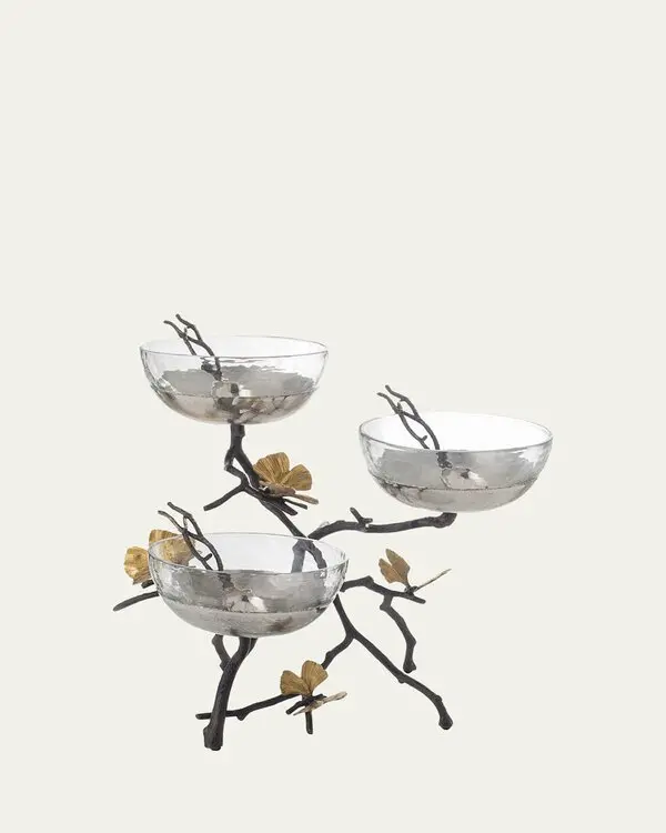 Michael Aram Butterfly Ginkgo Triple Bowl Set - One-color