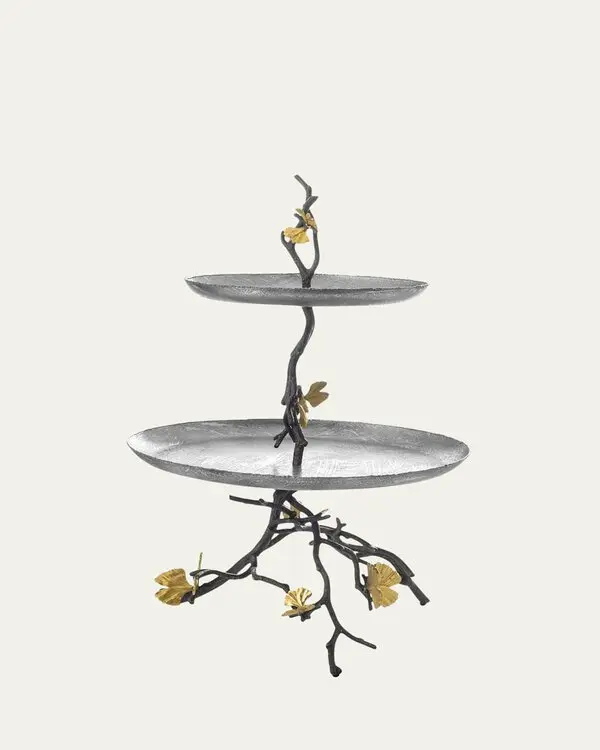Michael Aram Butterfly Ginkgo 2 Tier Etagere - One-color