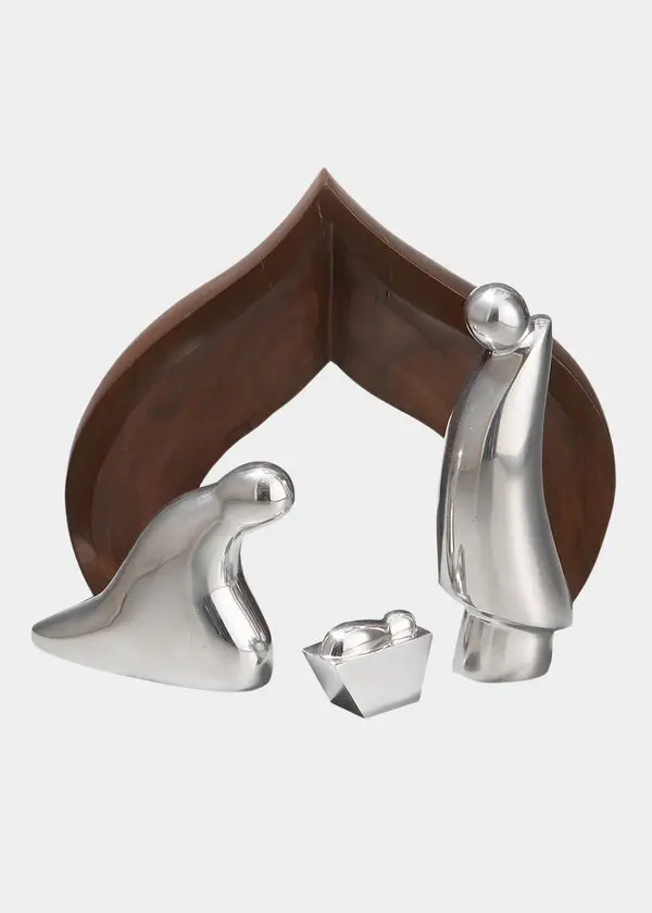 Nambe 4-Piece Nativity Set - Silver | Editorialist