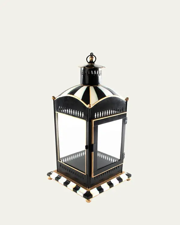 MACKENZIE-CHILDS Courtly Stripe Large Candle Lantern