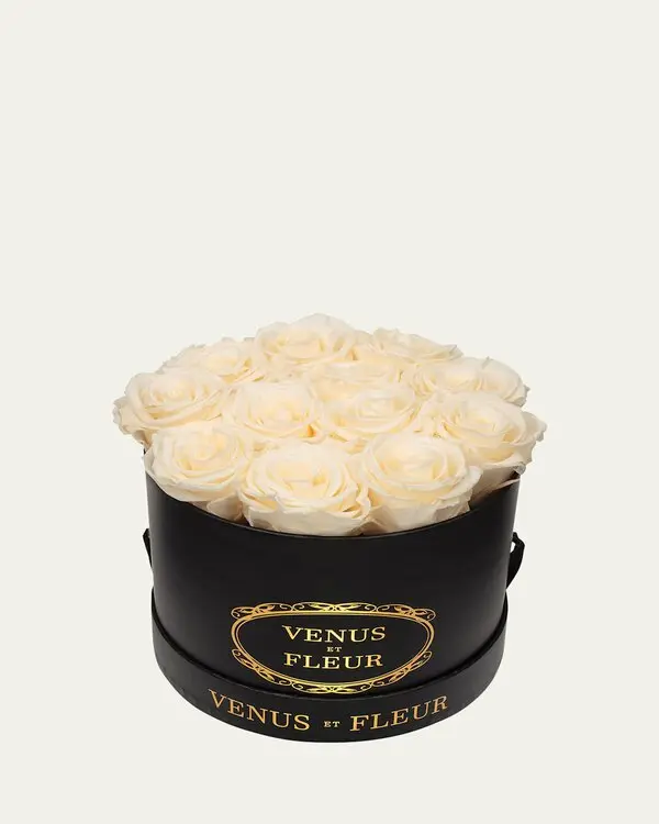 Venus Et Fleur Classic Small Round Rose Box - Pearl