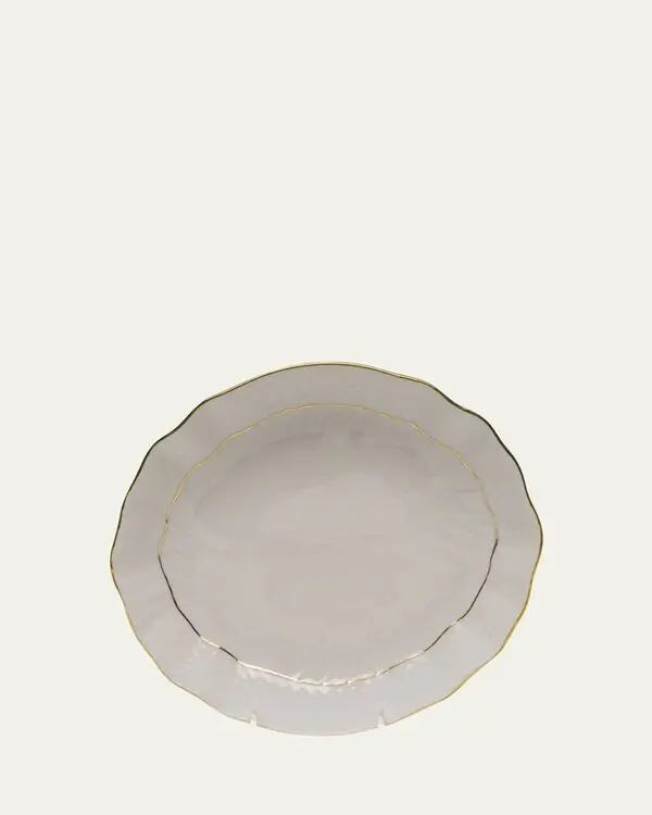 HEREND Golden Edge Oval Dish