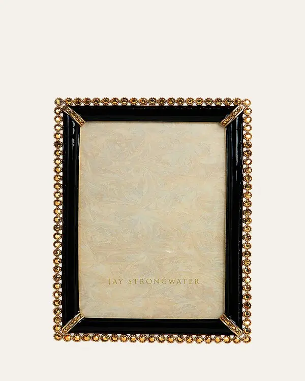 JAY STRONGWATER Black Lorraine Stone-edge 4" X 6" Picture Frame - One-color | Editorialist