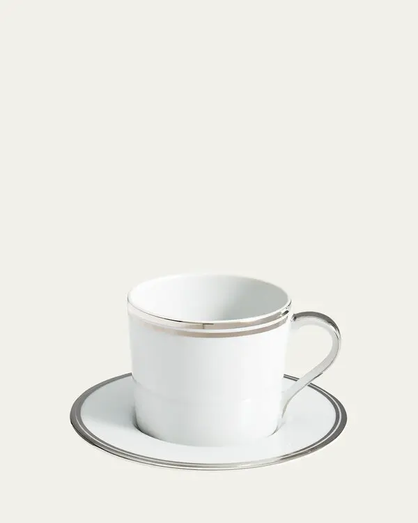 Ralph Lauren Wilshire Tea Cup And Saucer, Platinum