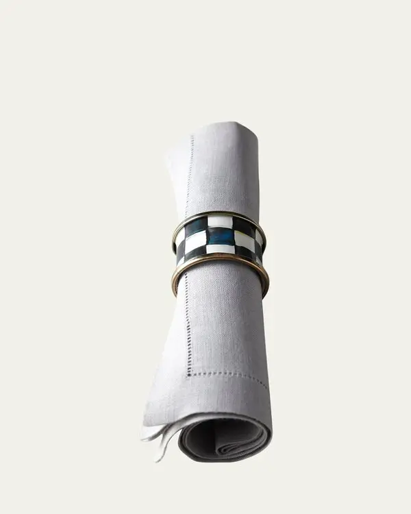 MACKENZIE-CHILDS Four Courtly Check Napkin Rings - One-color