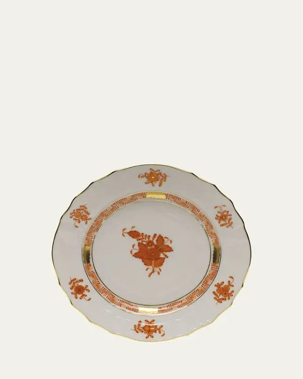 HEREND Chinese Bouquet Bread & Butter Plate - Rust