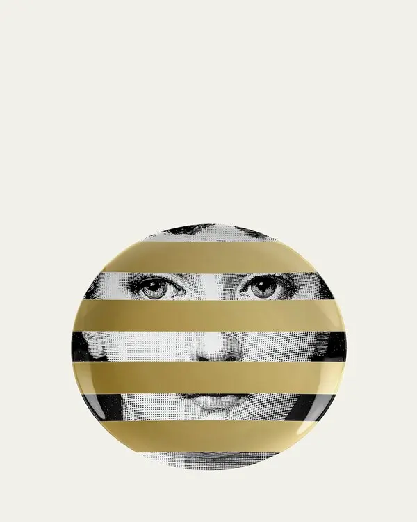 FORNASETTI Tema E Variazioni No. 399 Wall Plate - Gold/black/white