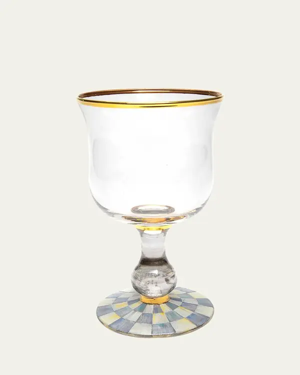 MACKENZIE-CHILDS Sterling Check Water Glass