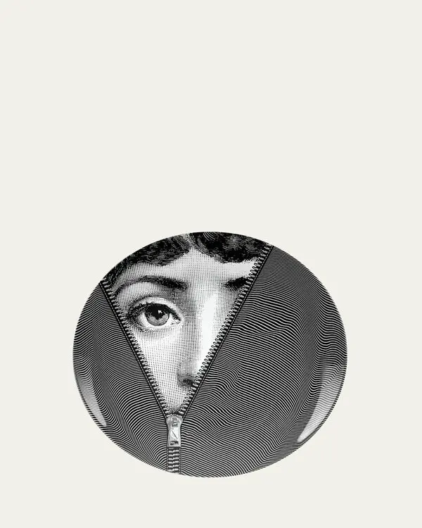 FORNASETTI Tema E Variazioni N. 401 Zipper Wall Plate - White/black