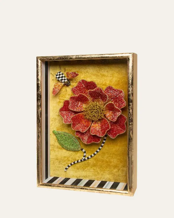 MACKENZIE-CHILDS Beaded Peony Shadow Box