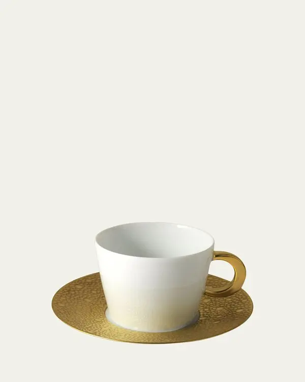 Bernardaud Ecume Gold Cup - White, Gold