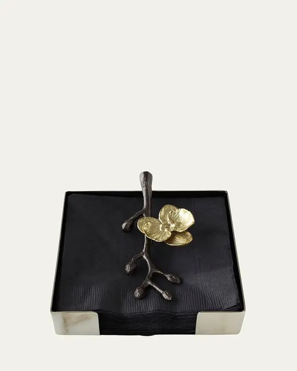 Michael Aram Gold Orchid Cocktail Napkin Holder