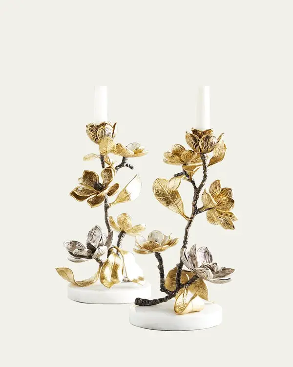 Michael Aram Vintage Bloom 12" Candleholders, Set Of 2 - One-color