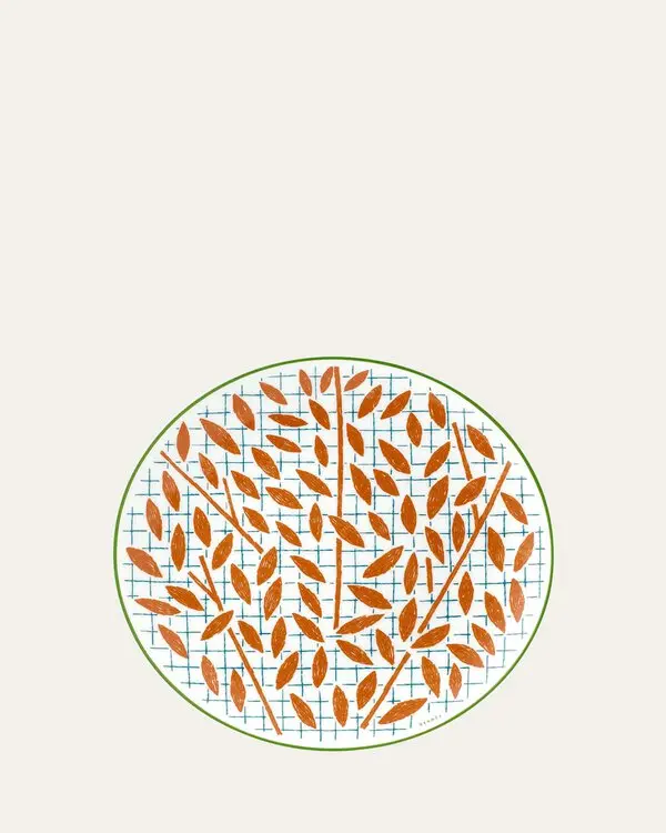Hermès A Walk In The Garden Dessert Plate - Orange Pattern