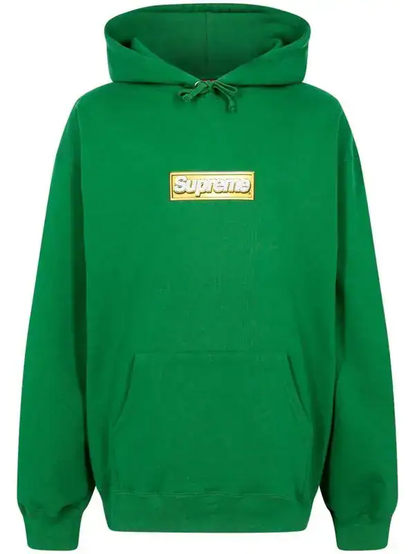 Supreme Bling Box Logo Drawstring Hoodie - Green | Editorialist